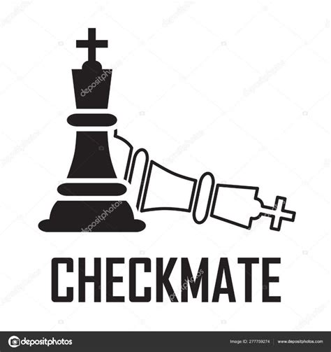 Checkmate на белом фоне Векторная иллюстрация Шахматы Черный король