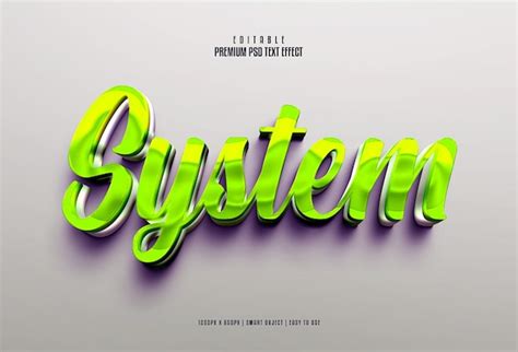 Efecto De Texto Psd 3d Premium Editable Del Sistema Archivo PSD Premium
