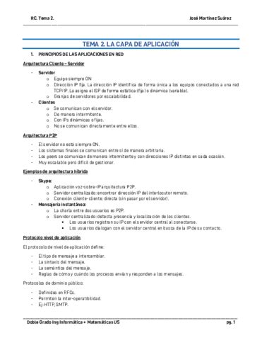 Tema 2 La Capa De Aplicacion Pdf