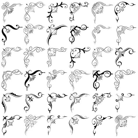 Premium Vector Vector Illustration Of Decorative Corner Frame Set Set
