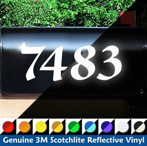 Reflective Classic Mailbox Numbers Decal Up To 4 High Custom Address