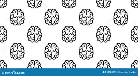 Seamless Brain Icon Pattern Repeats Vertically And Horizontally Stock Vector Illustration Of