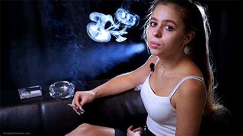 Lovely Girl Irina Enjoys The Moment While Smoking A Cigarette Russian