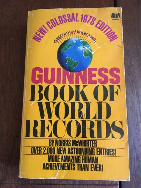Libro Guinness De Los Récords Mundiales 1978 Vintage Pb Etsy