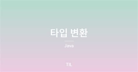JAVA 타입 변환