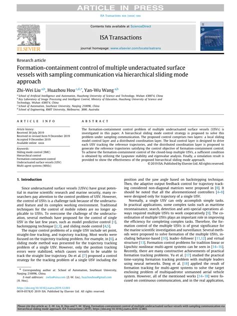Pdf Formation Containment Control Of Multiple Underactuated Surface