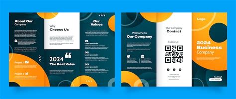 그라데이션 기업 브로슈어 서식 파일 무료 벡터