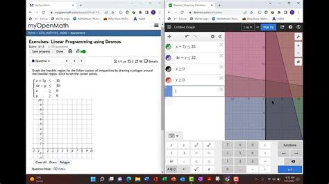 Finding A Feasible Region Using Desmos Youtube