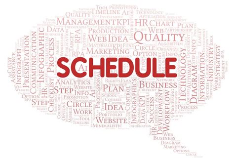 Schedule Word Shows Planning Time And Tasks Stock Illustration Illustration Of List Organize