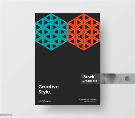 Konsep Brosur Perusahaan Segi Enam Geometris Yang Unik Ilustrasi Vektor