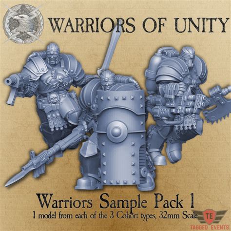 3d Printable Warriors Of Unity Sample Pack 1 By Tagged Events