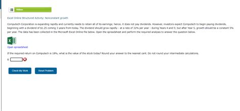 Solved Excel Online Structured Activity Nonconstant Growth Chegg