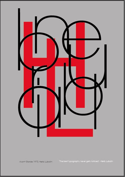 Avant Garde Poster Typography Poster Typography Design Branding