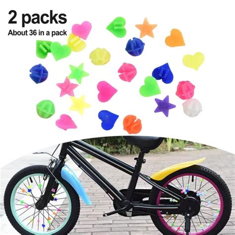 Assorted Plastic Clips For Bicycle Wheel Spokes Set Of 72 Decorative