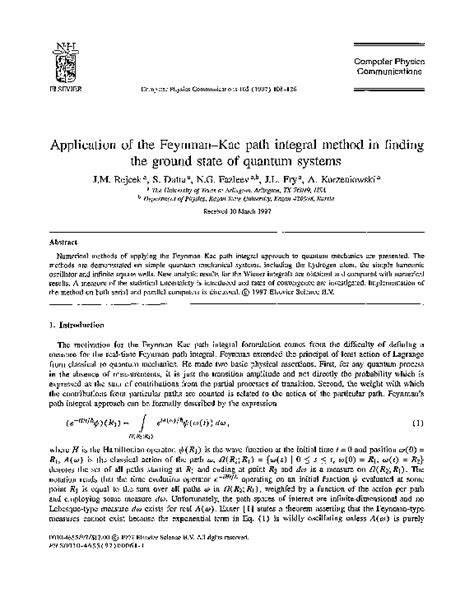 pdf application of the feynman kac path integral method in finding