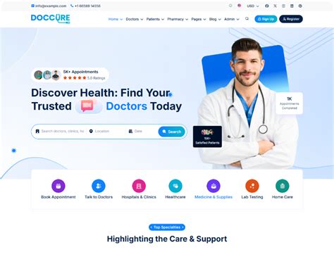 Clinics And Doctors Online Appointment Booking Html Template Doccure