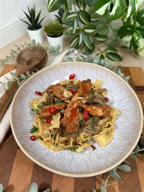 Cremige Pilz Spaghetti Vegan Food Vibes