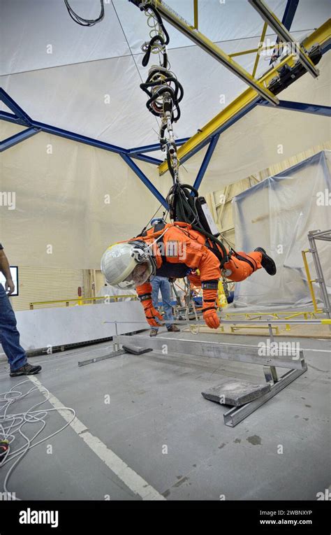 Astronaut Rex Walheim Uses The Active Response Gravity Offload System Argos To Perform Early
