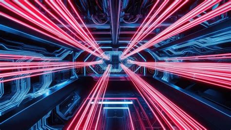 Immersive Tech Setting With Neon Network Patterns And Fiber Optic Glow Showcasing High Speed