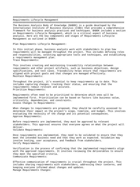 Requirements Lifecycle Management Pdf