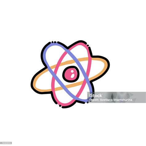 Latome Dorbite De Science De La Physique Icône De Structure Datome Dans