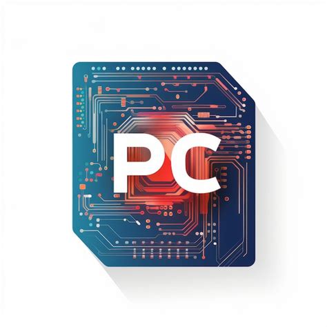 Premium Photo Pc Logo Futuristic Computer Chip Design With Embedded Letters