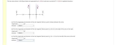 Solved The Two Wires Shown In The Figure Below Are Separated Chegg