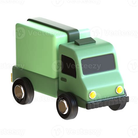 Delivery Truck D Render Icon Illustration PNG