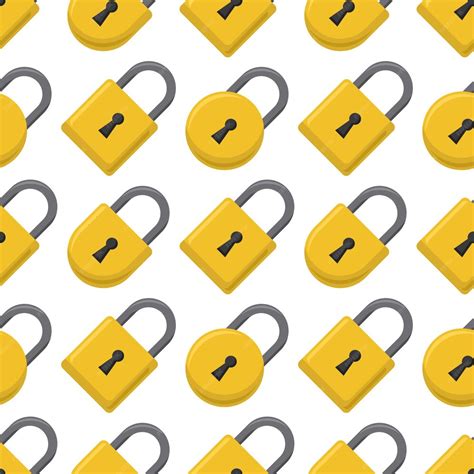 Premium Vector Yellow Padlocks Seamless Pattern With Colorful Locks On A White Background