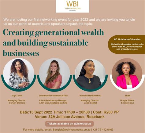 Book Tickets For Wealth Builder Investments Networking Event