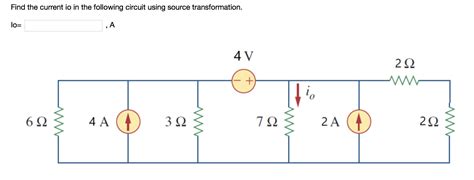 solved find the current io in the following circuit using