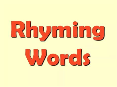 Ppt Rhyming Words Powerpoint Presentation Free Download Id440609