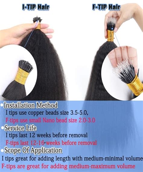 Dolago F Tip Hair Extensions Kinky Straight I Tip Human Hair Extensions