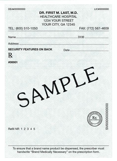 Georgia Prescription Pads And Rx Paper Rx Minuteman Press