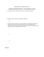 Reflective Assignment Assignment Template Docx Reflective Assignment Assignment
