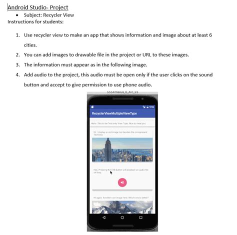 Solved Android Studio Project Subject Recycler View Chegg