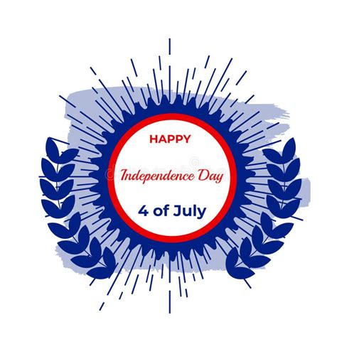 4th Of July Happy Independence Day Logo Stock Vector Illustration Of