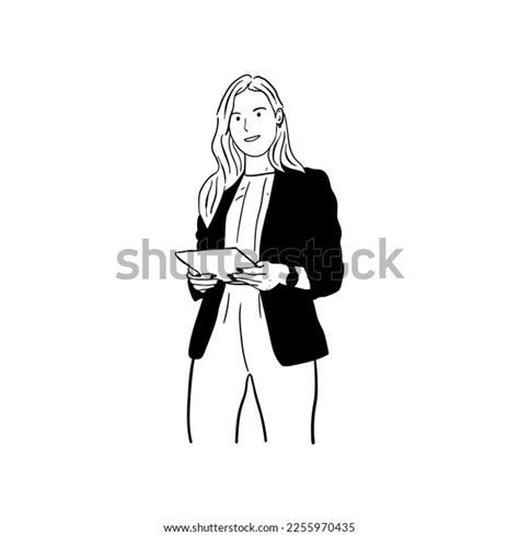 Illustration Office Lady Work Stock Vector Royalty Free 2255970435