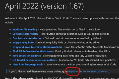 Release Notes Table Of Contents In The Outline View Issue