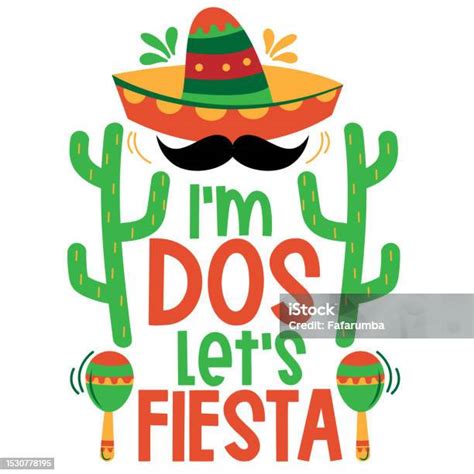 Fiesta 레터링 벡터 그림입니다 인사말 스크랩북 축하 초대장 플래너 일기 메모 템플릿입니다 0명에 대한 스톡 벡터 아트 및