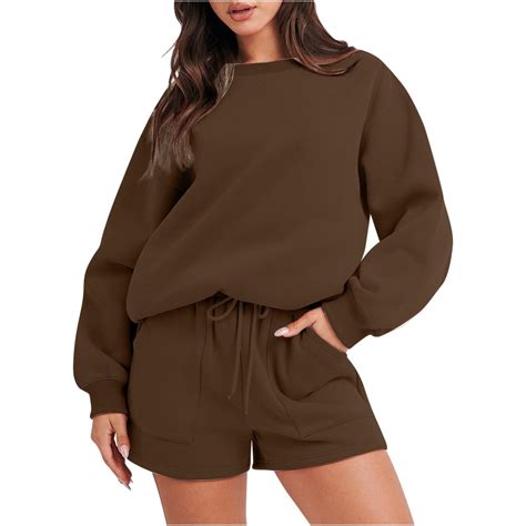 Women Sweatsuit Shorts Set Womens 2 Piece Outfits Fall Tracksuit