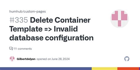 Delete Container Template Invalid Database Configuration · Issue 335 · Humhubcustom Pages