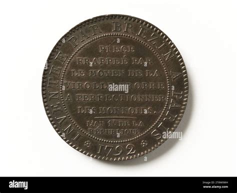 Trial Of Private Currency Free I Offer Peace Year 4 1792 Brézin Michel Engraver In