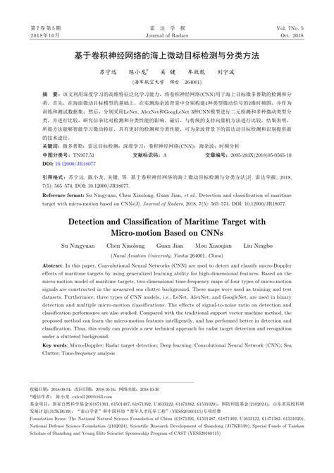 Pdf Detection And Classification Of Maritime Target With Micro Motion Based On Cnns