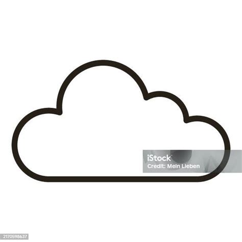 구름 벡터 아이콘입니다 검은색 윤곽선 흰색 배경에 고립 된 벡터 일러스트 레이 션 0명에 대한 스톡 벡터 아트 및 기타 이미지 0명 검은색 겨울 Istock