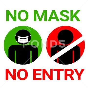 No Mask No Entry Sign For Covid Corona Virus Concept Graphic