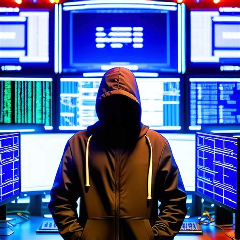 Premium Ai Image A Person In A Hoodie Stands In Front Of Multiple