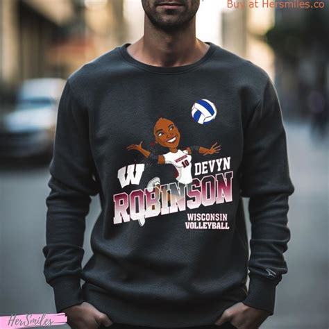 Wisconsin Badgers Volleyball Devyn Robinson Caricature Shirt Hersmiles