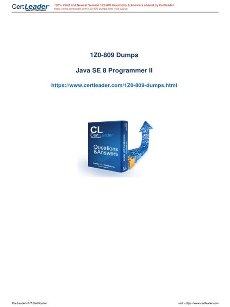 1z0 809 Dumps Java Se 8 Programmer Ii 100 Valid And Newest Version
