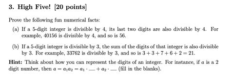 Solved High Five Points Prove The Following Fun Chegg